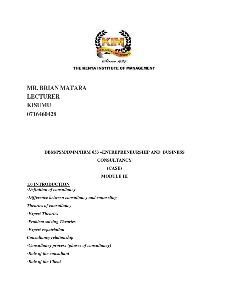 Introduction To Consultancy Pdf Consultant Counseling Psychology