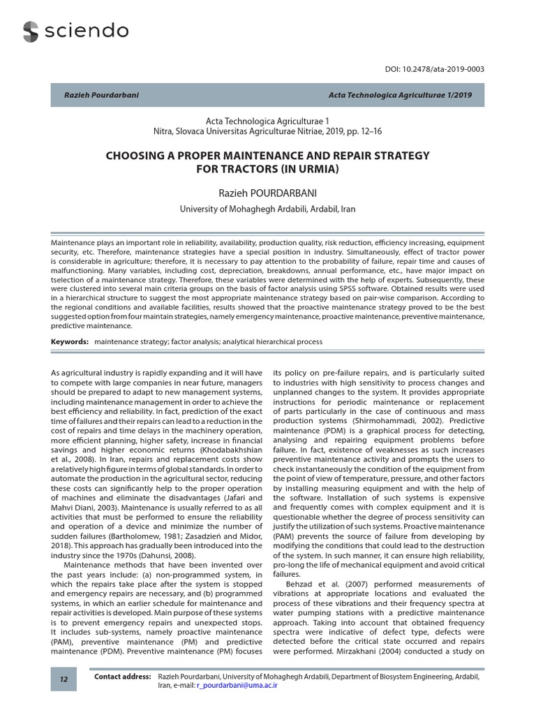 Choosing A Proper Maintenance and Repair Strategy | Download Free PDF ...