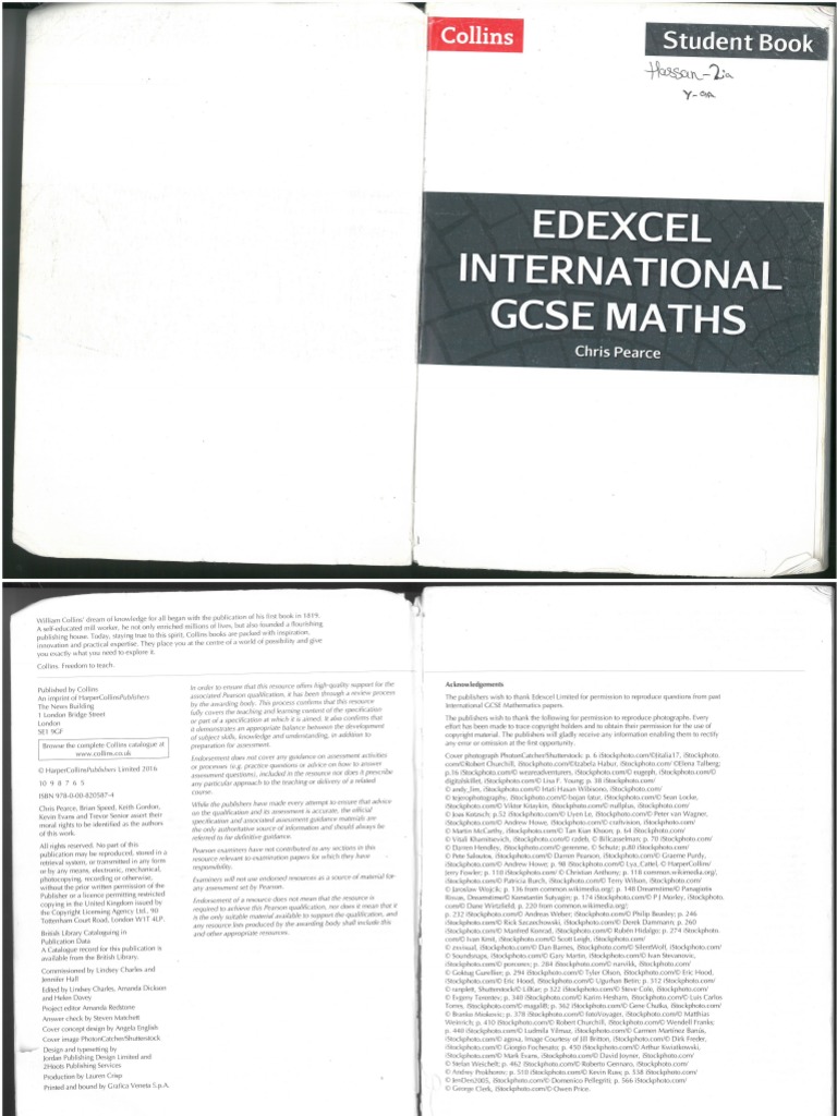 Edexcel International GCSE Maths Student Book. Chrish Pearce ISBN ...