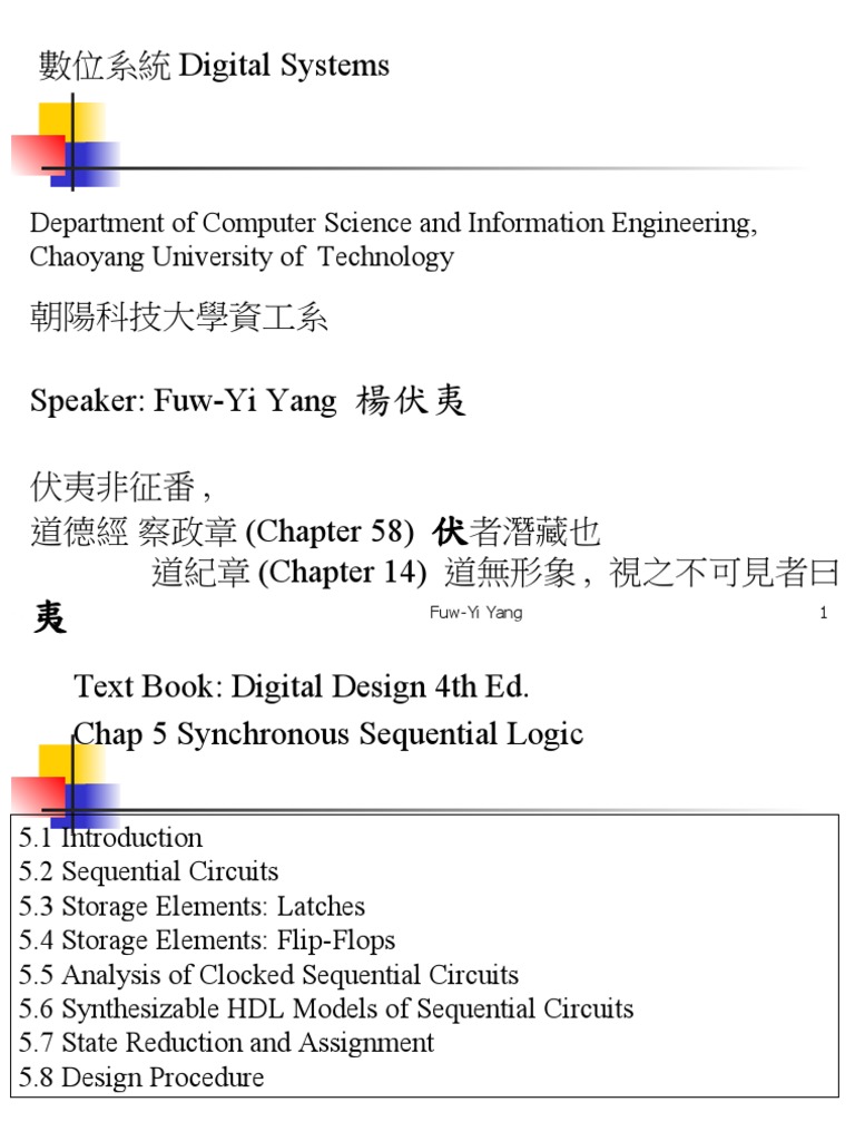 Chap-5 Synchronous Sequential Logic 4th Ed. Mano | PDF | Digital ...