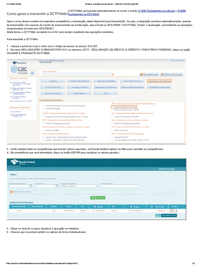 DCTF Passo A Passo | PDF | Informática