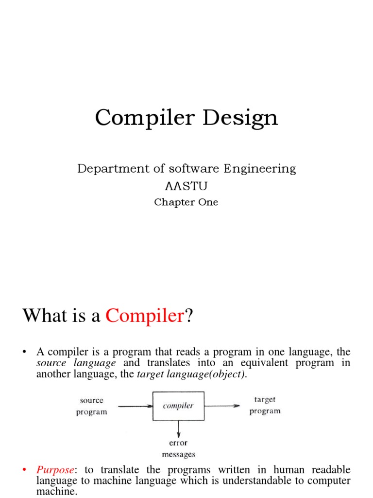 Compiler Design: Department of Software Engineering Aastu | PDF ...