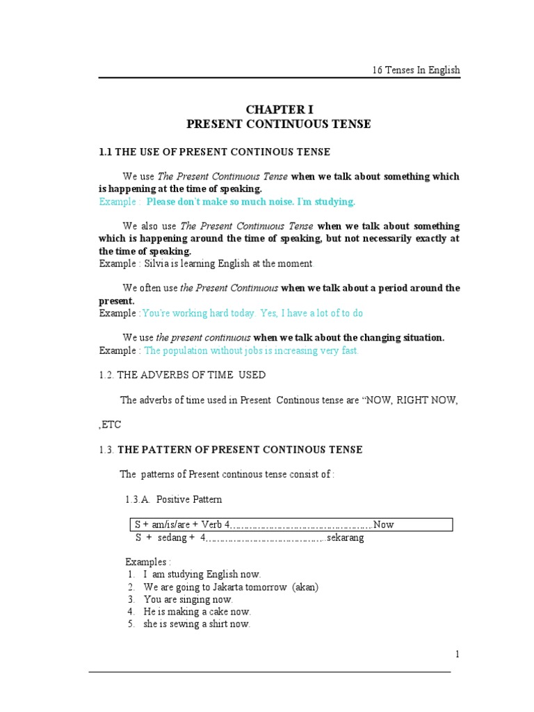 16 Tenses in English | PDF | Grammatical Tense | English Language