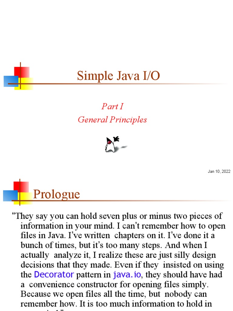 Simple Java I/O: General Principles | PDF | Input/Output | Filename