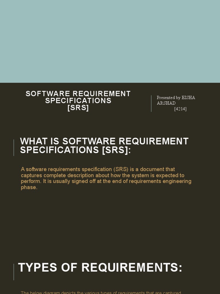 Software Requirement Specifications | PDF