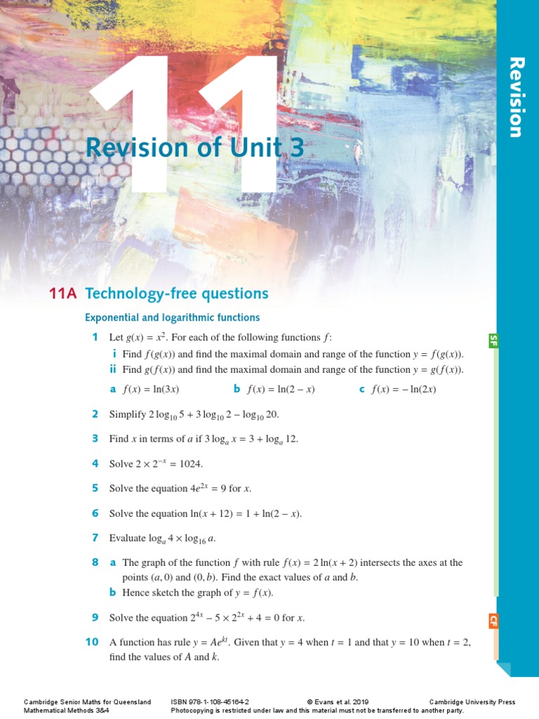 Math Method Textbook Unit 3 Revision | PDF | Derivative | Tangent