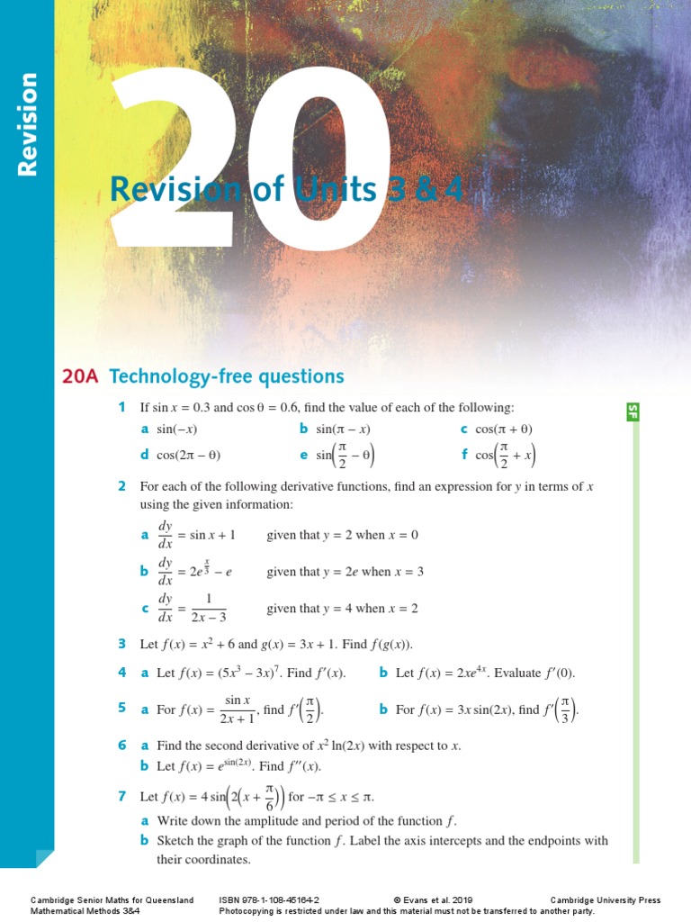 Math Method Textbook Unit 3 and 4 Revision | Download Free PDF | Area ...