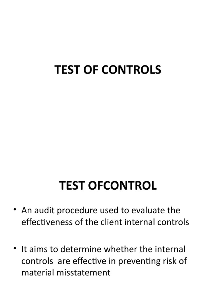 Test of Controls | PDF