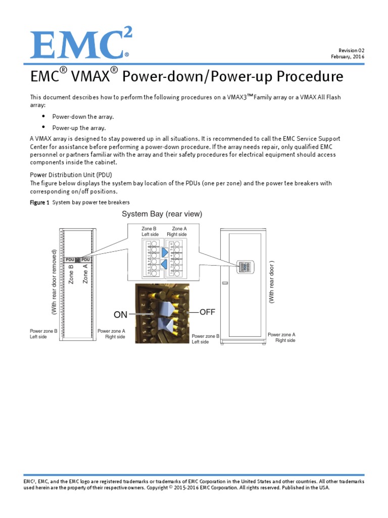 Docu67280 VMAX Power Up Power Down Procedure | PDF