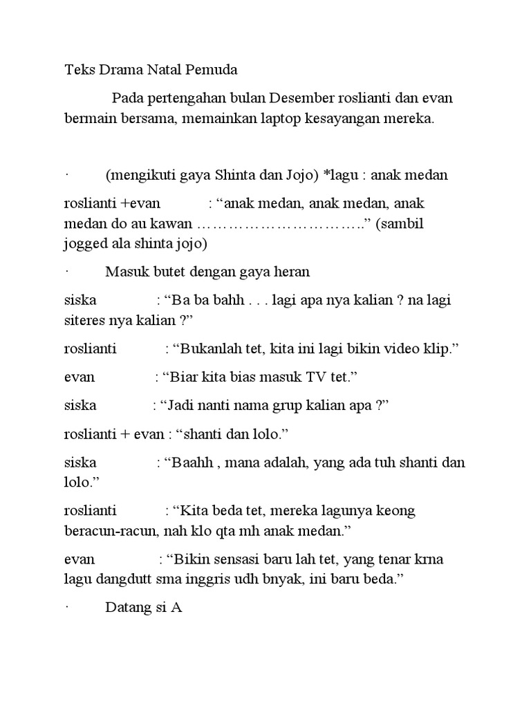 Teks Drama Natal Pemuda | PDF