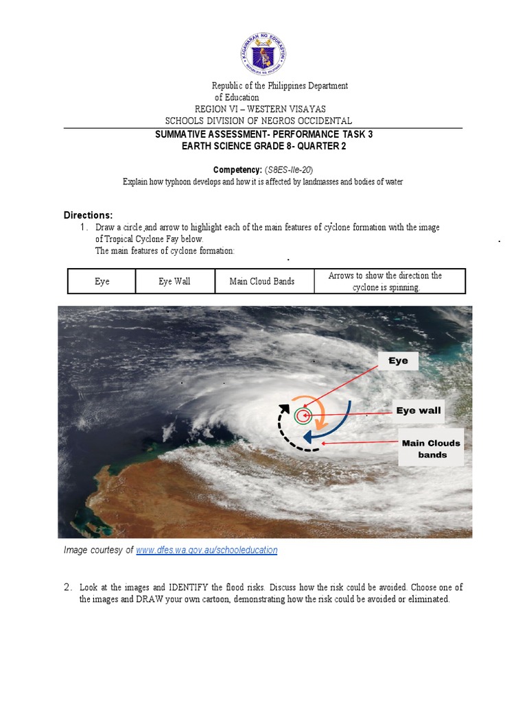 Summative Assessment-Performance Task 3 Earth Science Grade 8 - Quarter ...