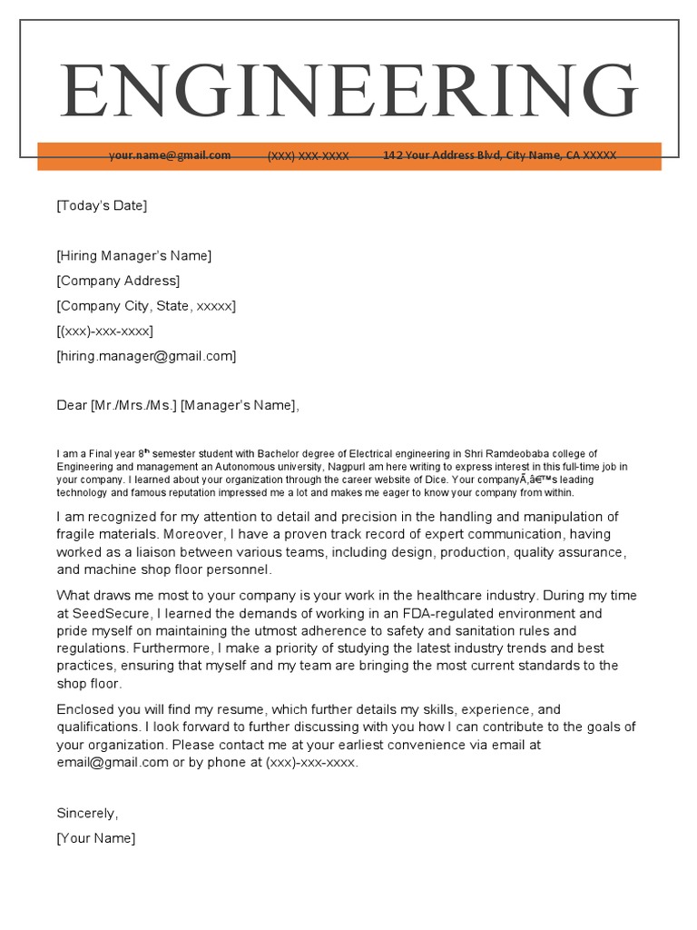 Electrical Engineering Job Application | PDF | Business | Computers