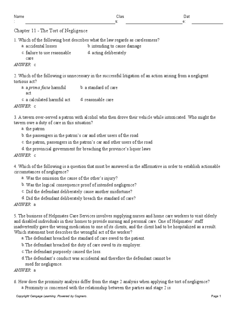 Understanding the Tort of Negligence | PDF | Negligence | Tort