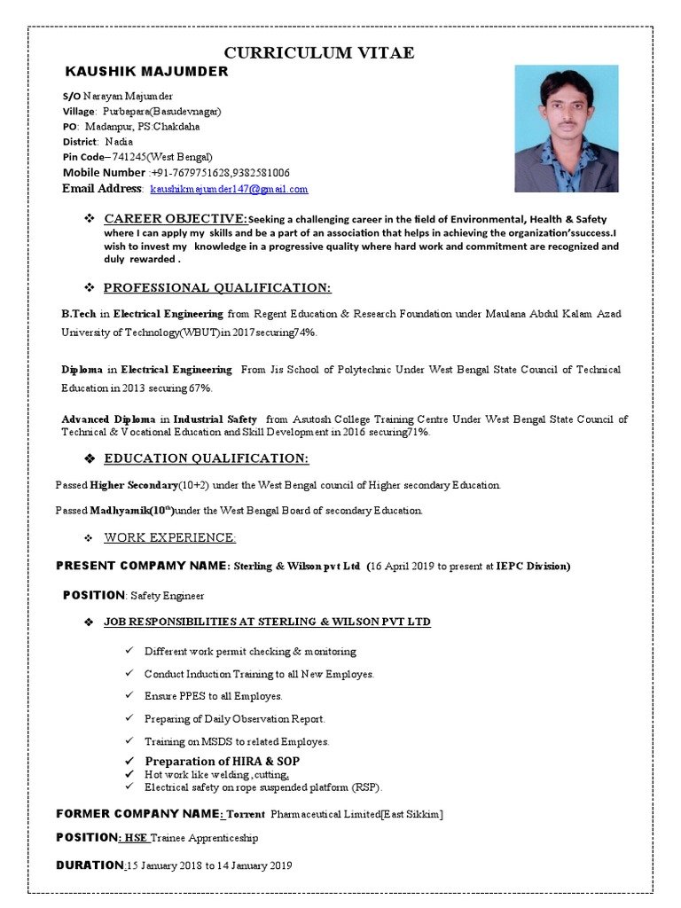 Curriculum Vitae (Hse) | PDF | Educational Stages