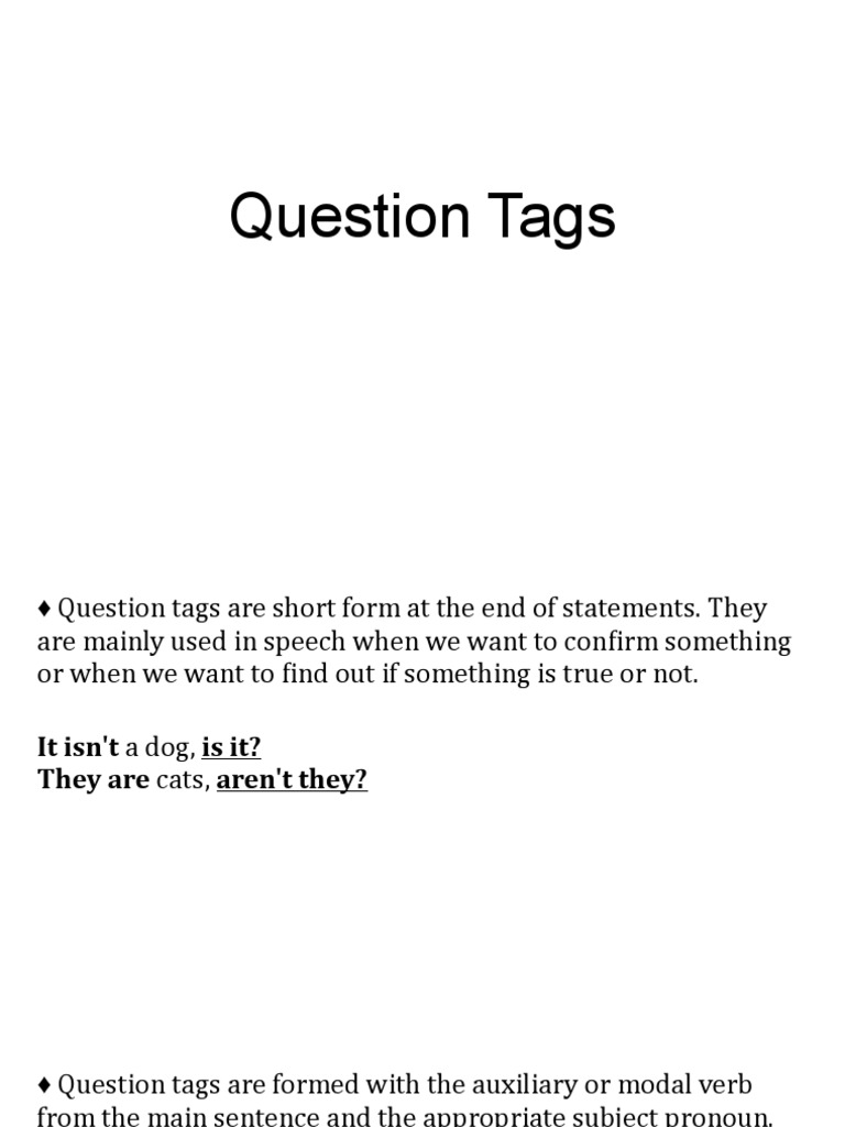 Question Tags | PDF