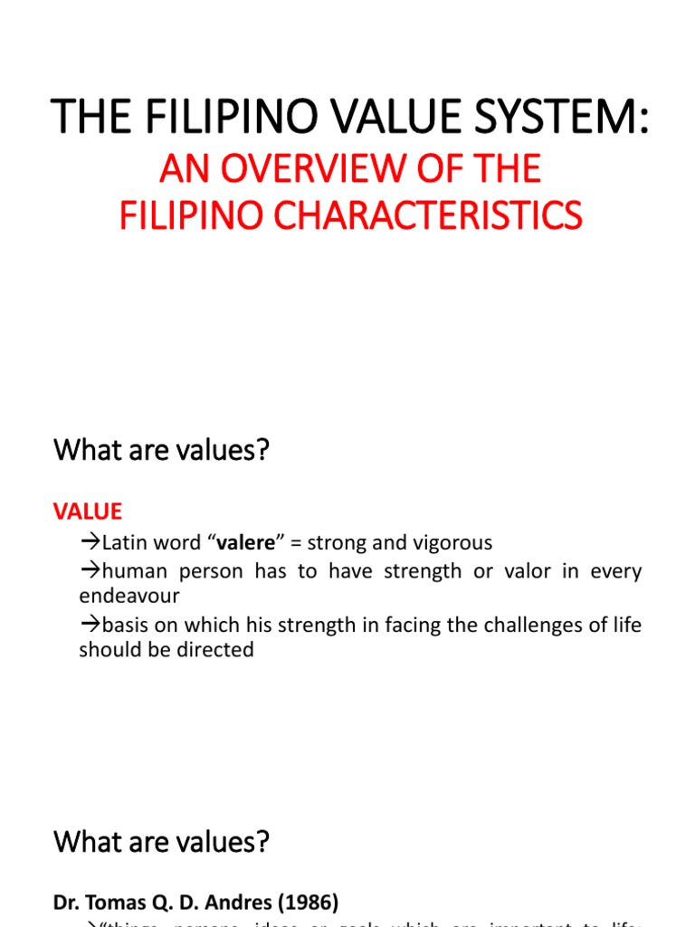 The Filipino Value System | PDF | Value (Ethics) | Human Nature