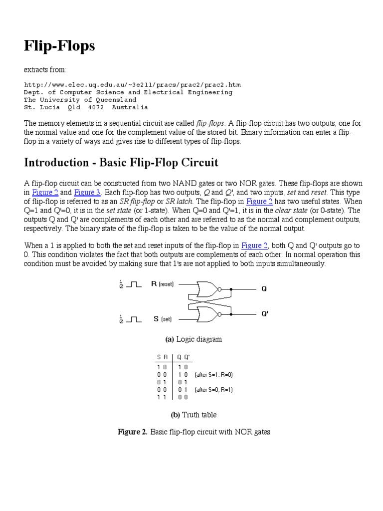 Flip-Flops: Introduction - Basic Flip-Flop Circuit | PDF | Logic Gate | Electronic Circuits