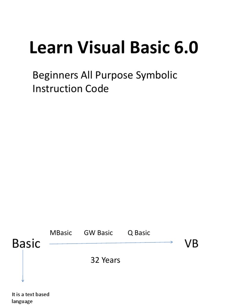 Learn Visual Basic 6 Notes | PDF | Window (Computing) | Menu (Computing)