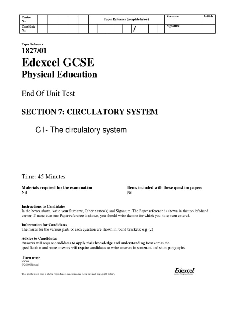 Edexcel GCSE: Physical Education | PDF | Heart | Artery