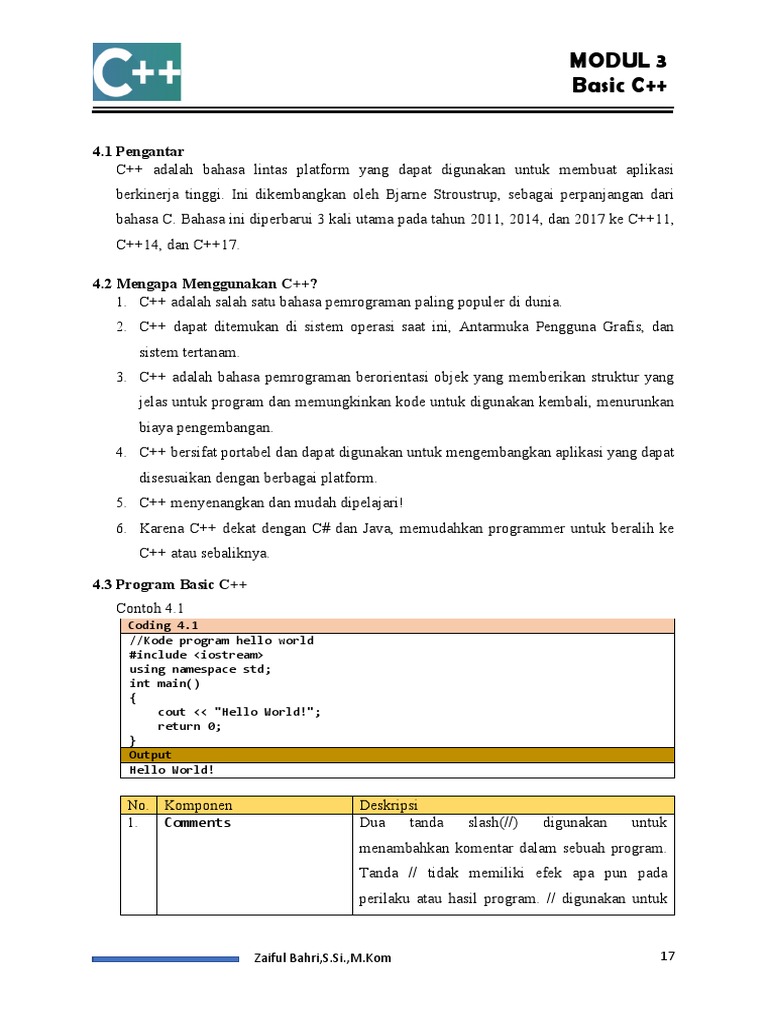 Modul 4. Basic C++ | PDF