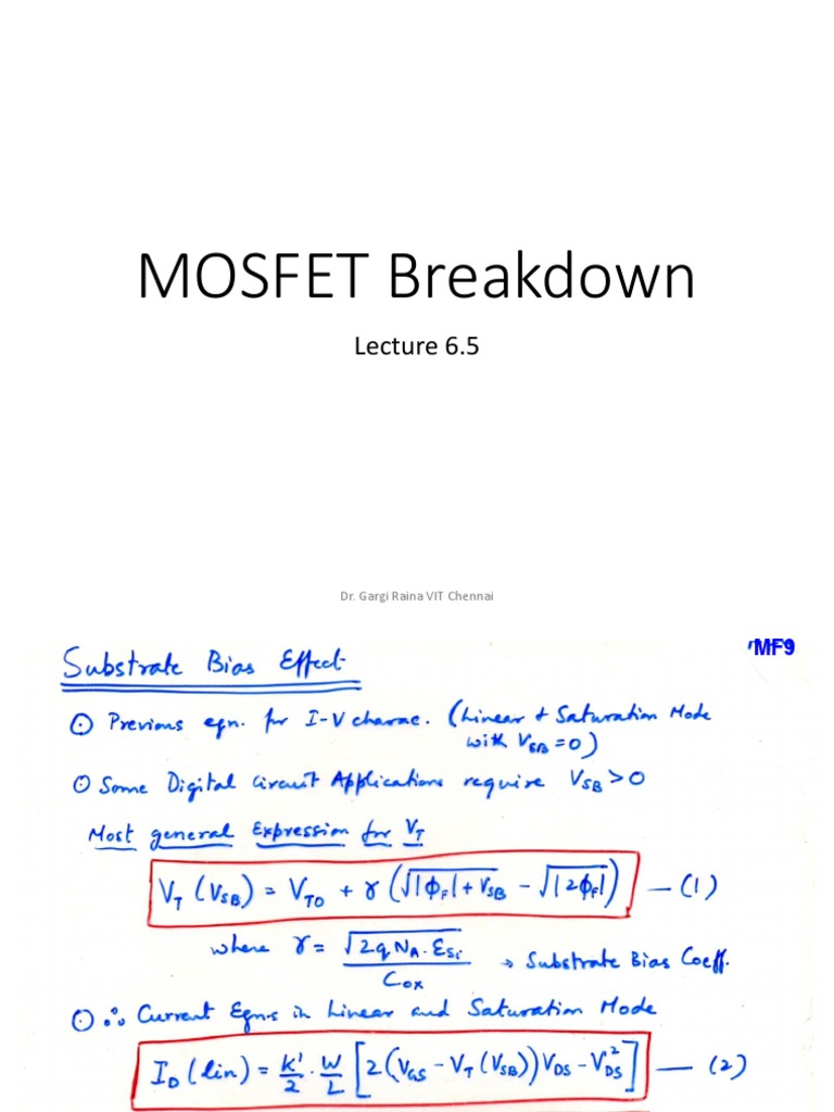 MOSFET Breakdown and Narrow-Channel Effects | PDF