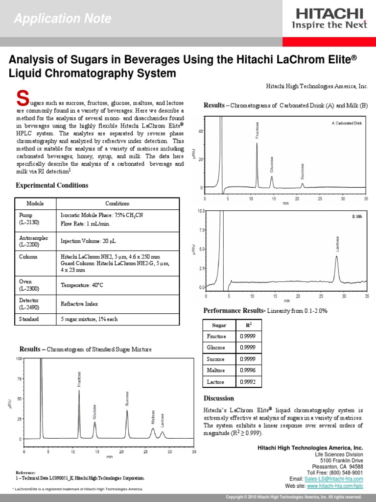 HITACHI HPLC-IR Sugar Method | PDF | High Performance Liquid ...