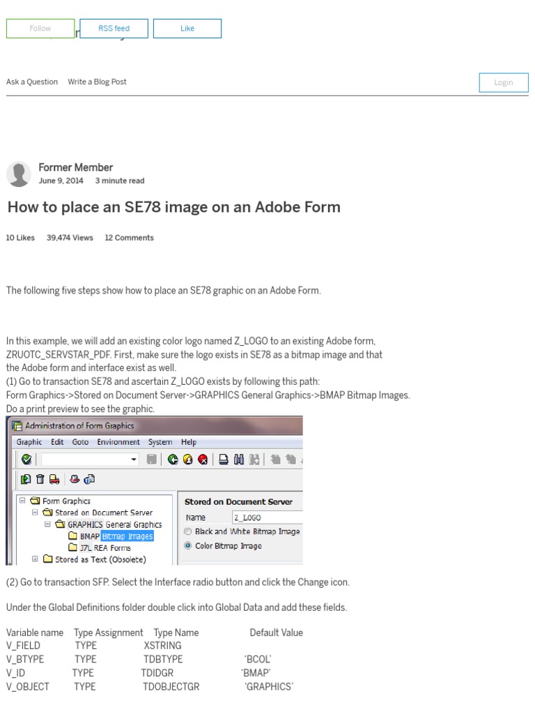 How To Place An SE78 Image On An Adobe Form - SAP Blogs | PDF | Window ...