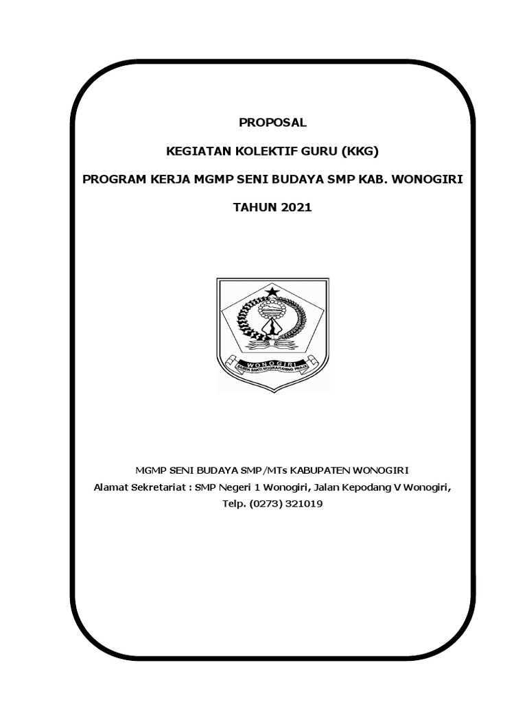 Proposal KKG Seni Budaya 2021 | PDF