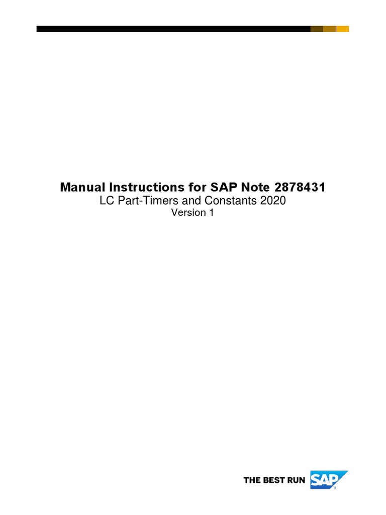 Manual Instructions For SAP Note 2878431 | PDF | Computing | Business