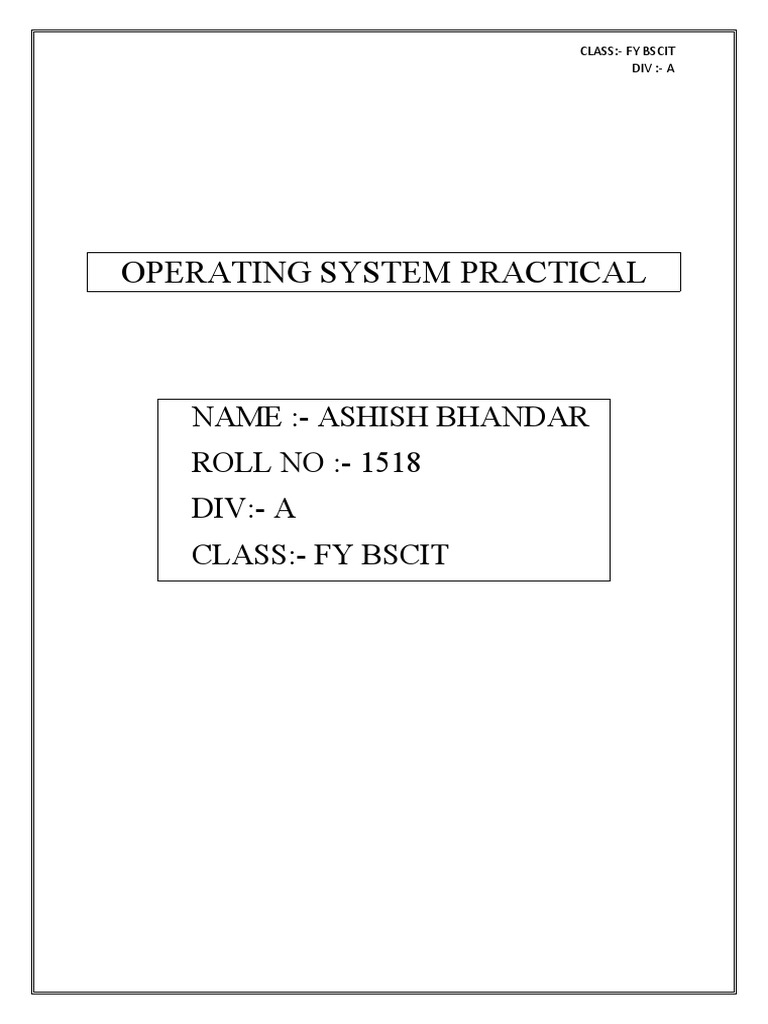 Operating System Practical Report | PDF | V Mware | Operating System