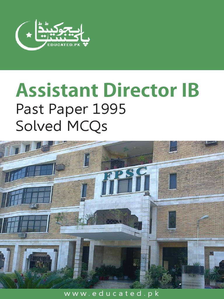Assistant Director IB Past Paper 1995 Solved MCQs | PDF Assistant Director IB Past Paper 1995 Solved MCQs | PDF