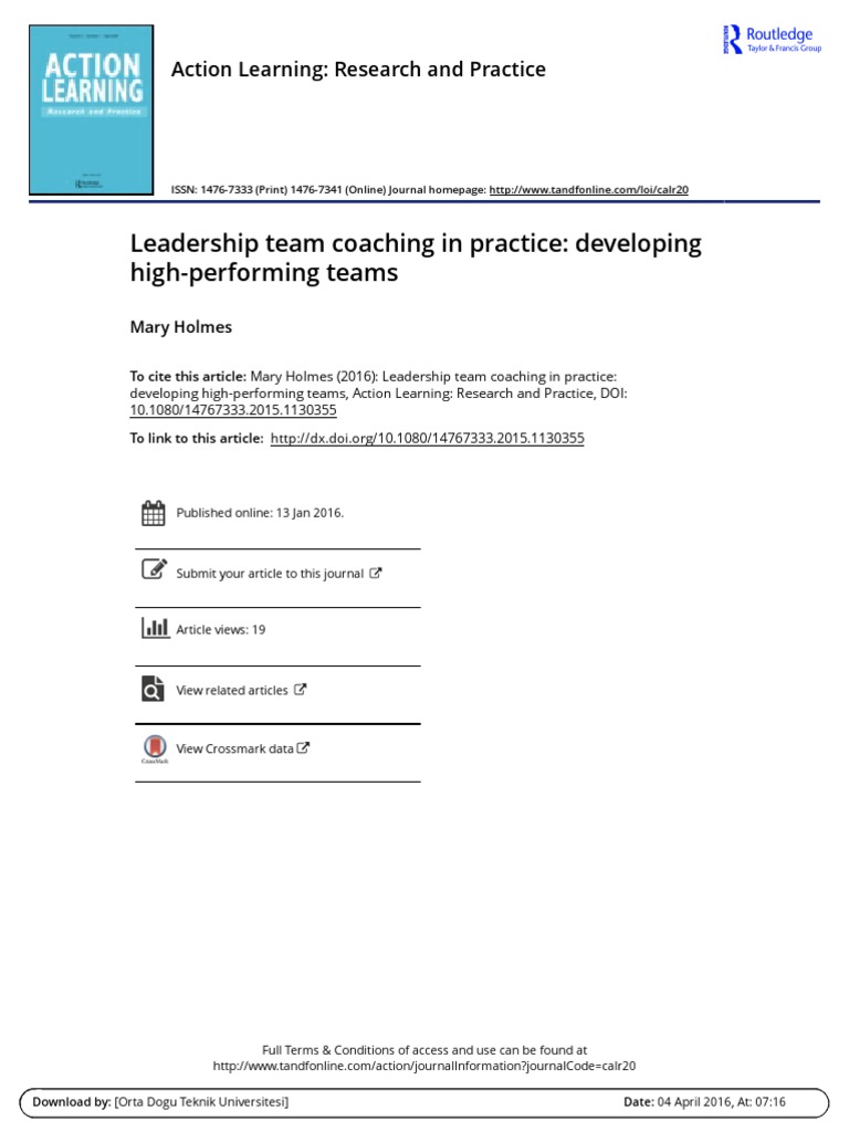 Leadership Team Coaching | PDF | Leadership | Case Study