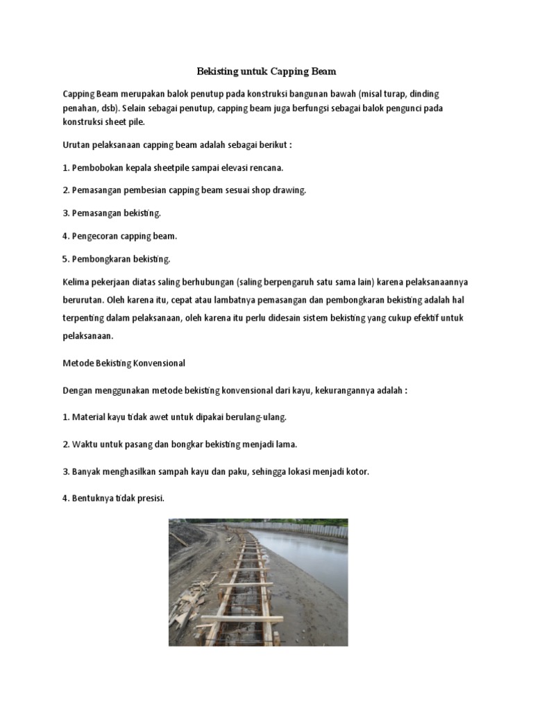 Bekisting Untuk Capping Beam | PDF