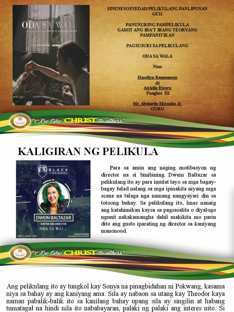 Pagsusuri Sa Pelikulang Oda Sa Wala | PDF