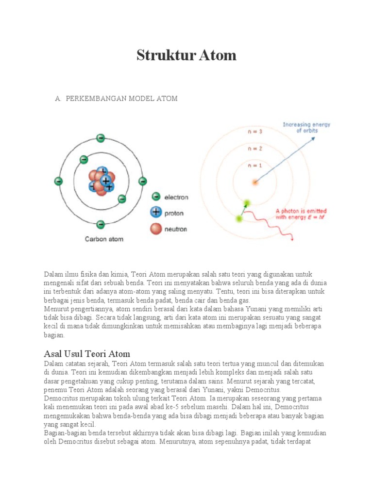 Perkembangan Teori Atom dari Democritus ke Rutherford | PDF | Sains ...