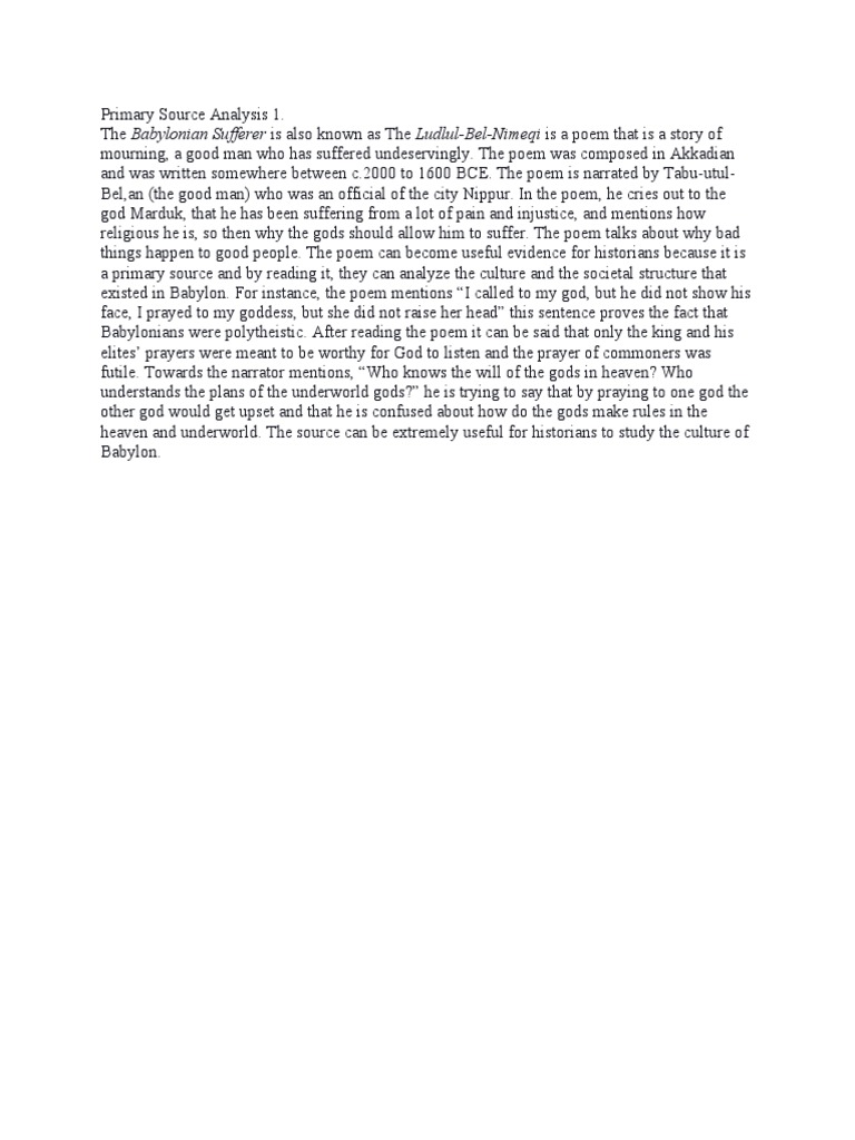 Primary Source Analysis 1 | PDF