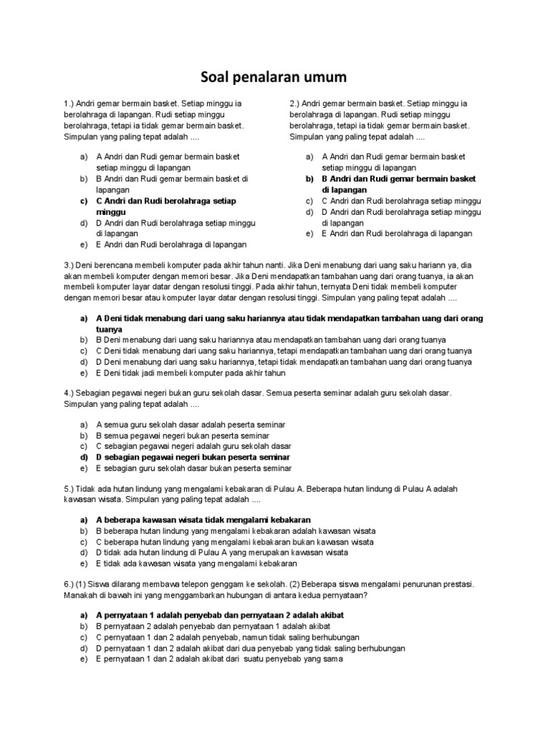 Soal Penalaran Umum | PDF