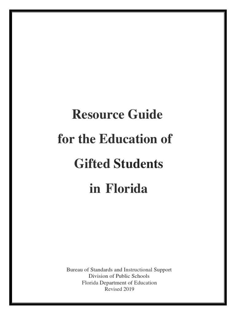 Resource Guide For The Education of Gifted Students in Florida | PDF ...
