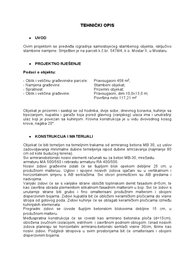 Tehnički Opis | PDF