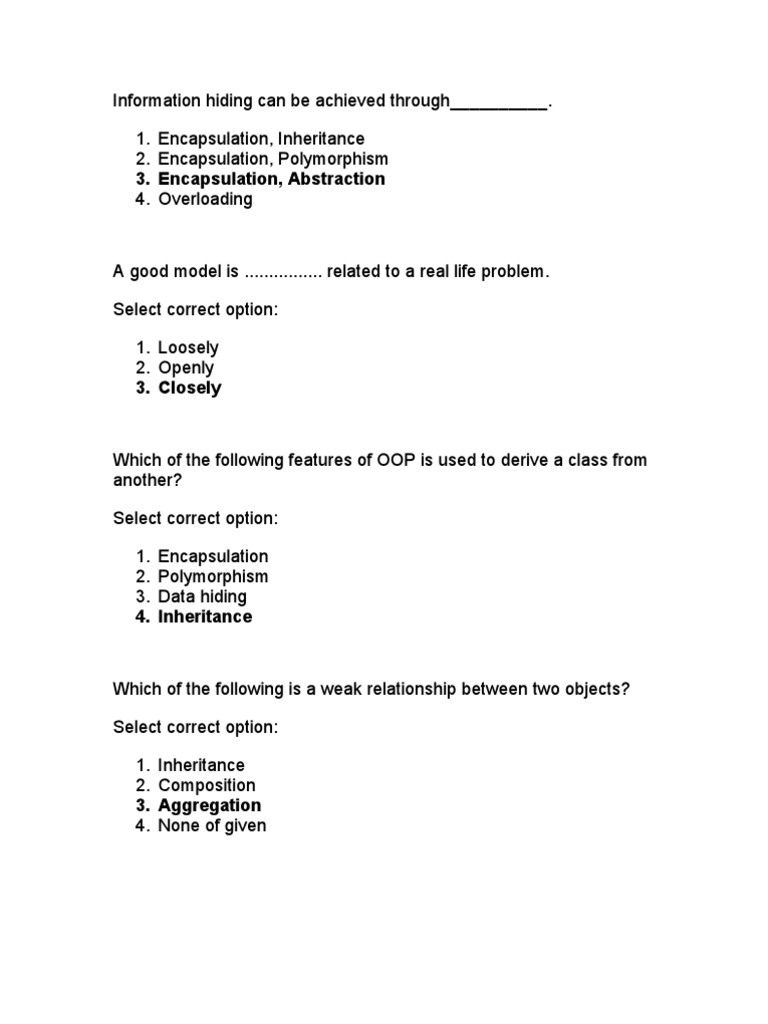 Mcqs Cs304 Pdf Class Computer Programming Object Oriented Programming