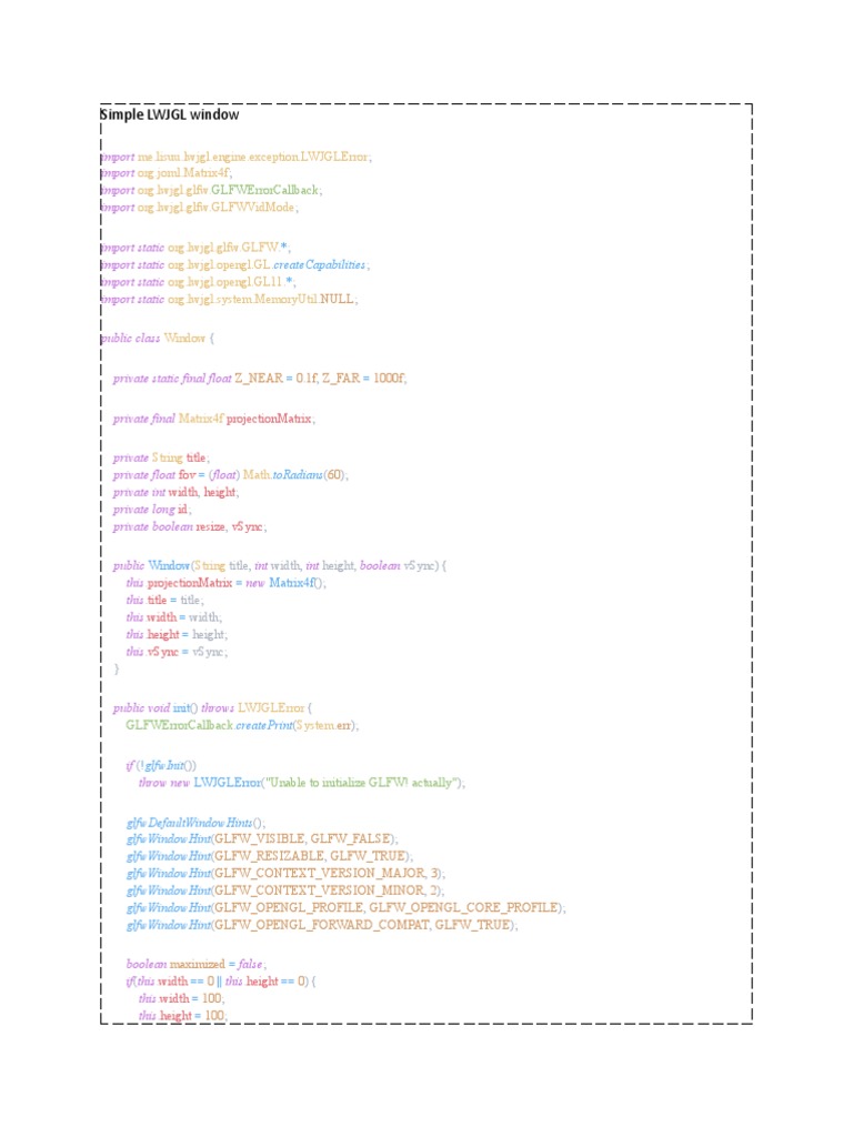 Simple LWJGL Window: Glfwerrorcallback | PDF | Computer Programming ... Simple LWJGL Window: Glfwerrorcallback | PDF | Computer Programming ...