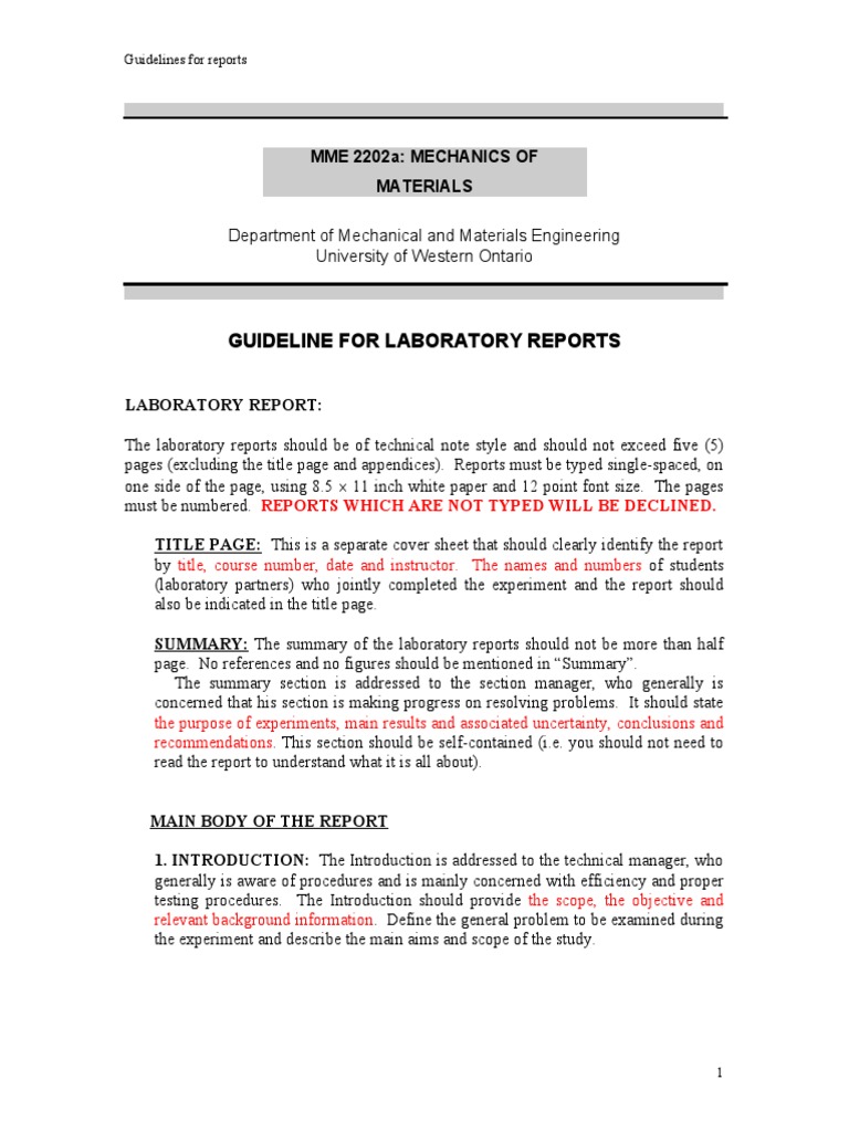 Guideline For Full-Length Report Writing | PDF | Uncertainty | Experiment