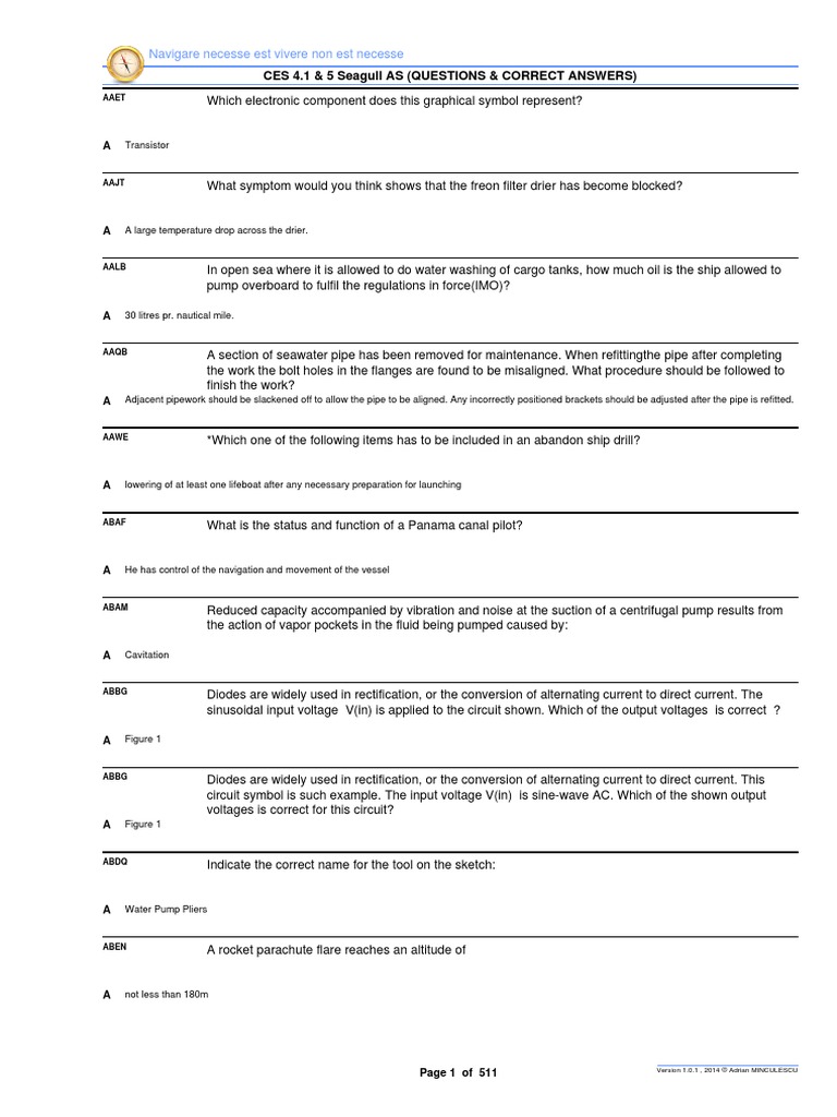 PDF Ces 41 and 5 Seagull Test DL | PDF