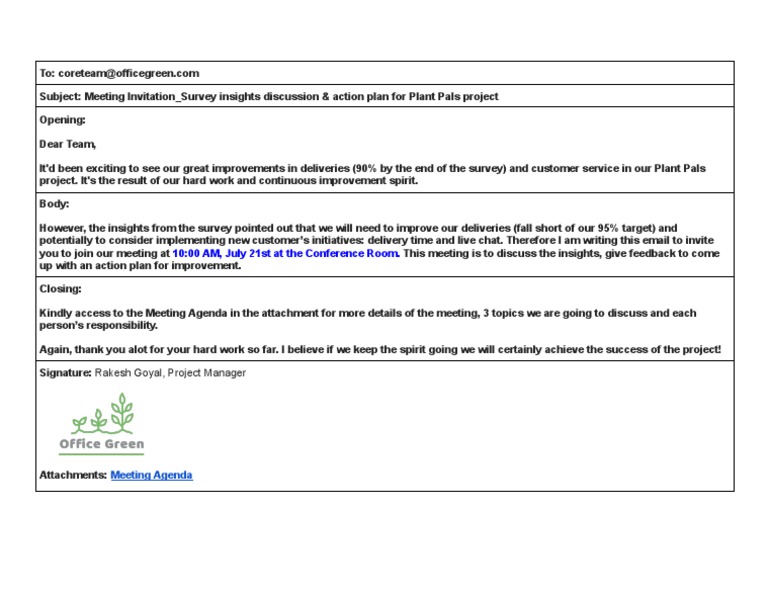 Activity Template - Invitation Email | PDF