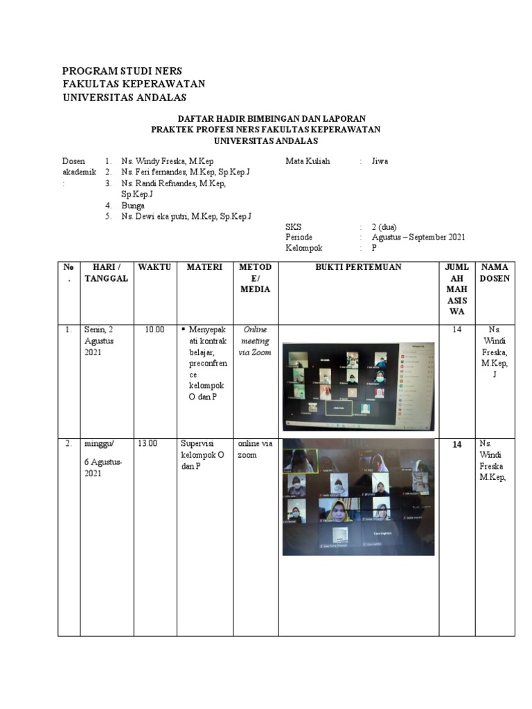 Absen Bimbingan Kelompok P | PDF