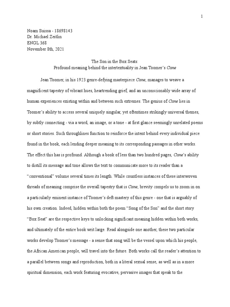 The Son in The Box Seats: Profound Meaning Behind The Intertextuality ...