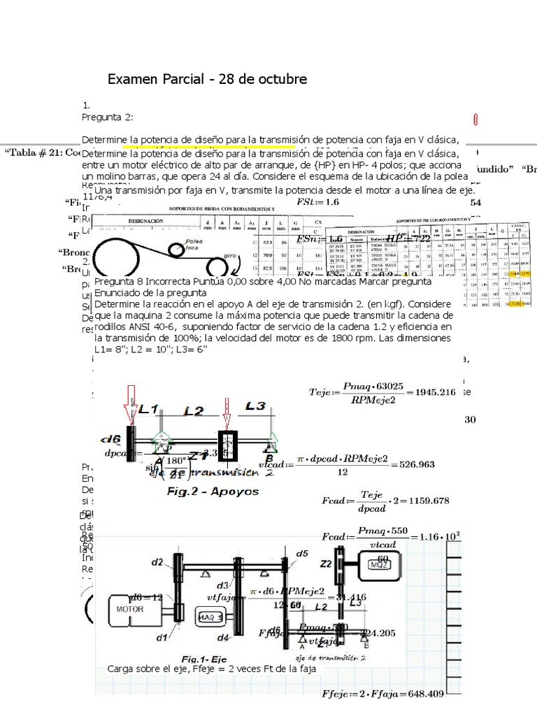 2 Parcial Enunciado y Solucion MC589 | PDF | Transmisión (Mecánica) | Caballo de fuerza