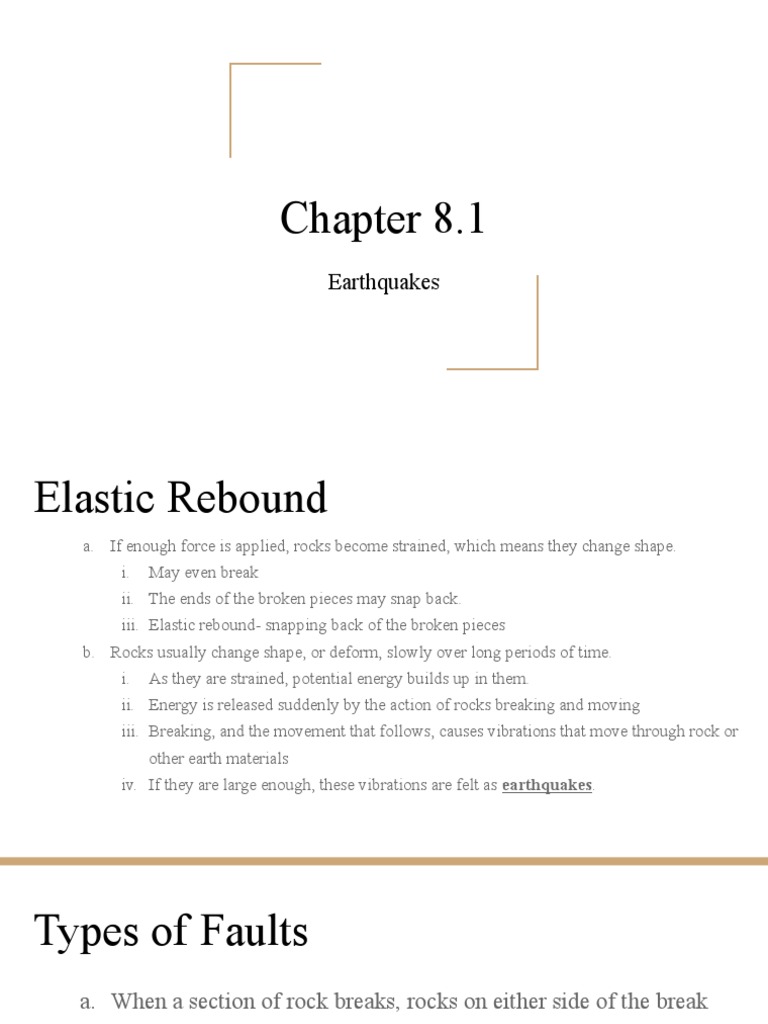 8 Science - 8.1 | PDF | Earthquakes | Fault (Geology)