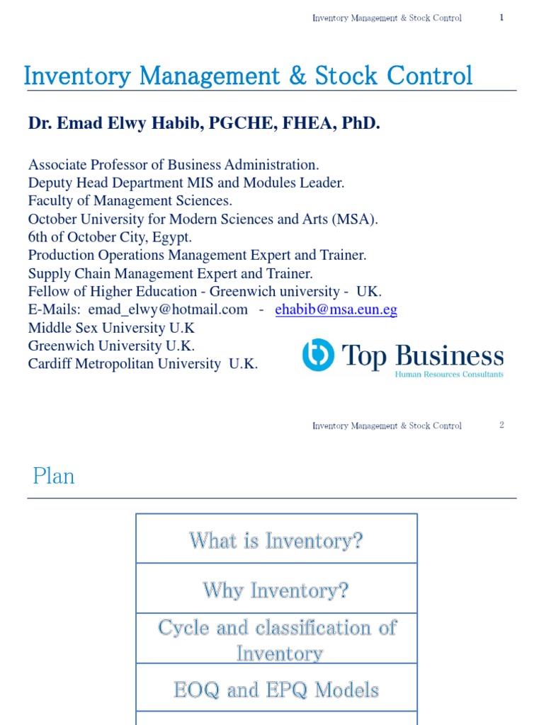 Inventory Management Essentials | PDF | Inventory | Demand