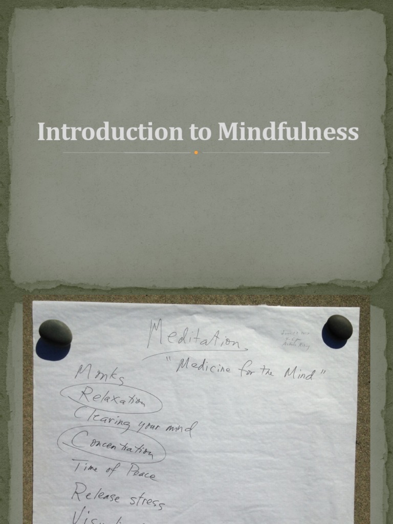Introduction To Mindfulness | PDF | Meditation | Mindfulness